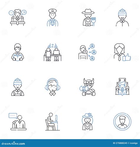 Livelihood Line Icons Collection Employment Income Work Career Job