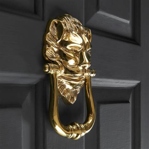 Large Lions Head Solid Brass Door Knocker