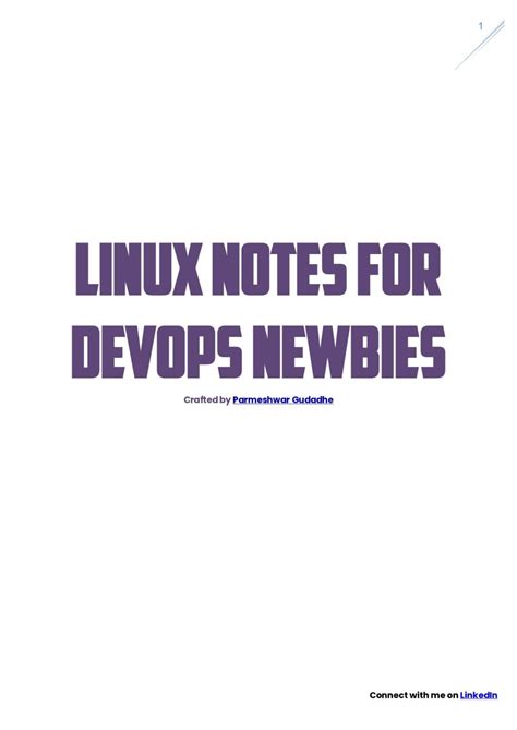 Linux Notes For Devops Newbies A Handy Pdf Guide Connect 4 Techs
