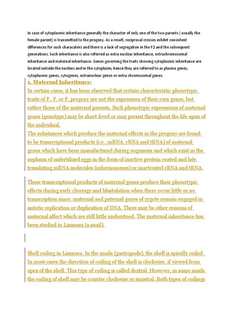 Extra Nuclear Inheritance Pdf Genetic Linkage Genetic Recombination