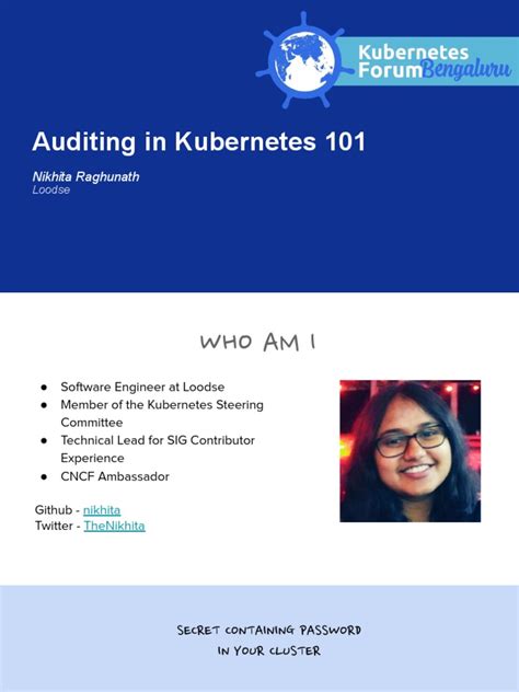 Auditing In Kubernetes By Nikhita Download Free Pdf Information