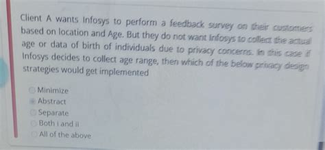 Client A Wants Infosys To Perform A Feedback Survey