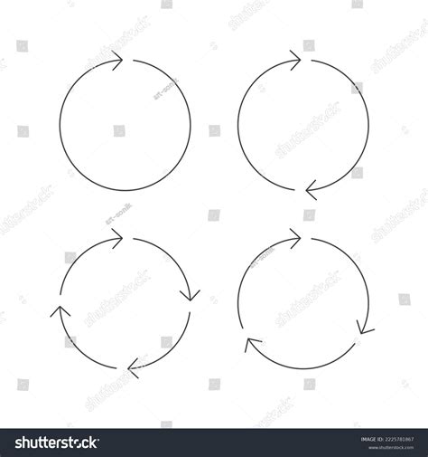 Set Black Round Arrows Refresh Reload Stock Vector Royalty Free