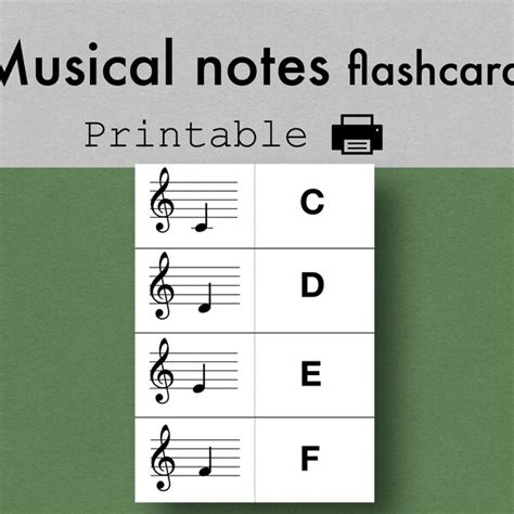 Printable Musical Note Flashcards Etsy