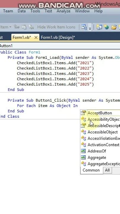 How To Access Checked Items In The Checkedlistbox In Vb Youtube