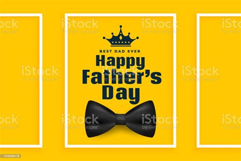 현실적인 행복한 아버지의 날 옐로우 인사말 카드 디자인 0명에 대한 스톡 벡터 아트 및 기타 이미지 0명 가족 공휴일 Istock