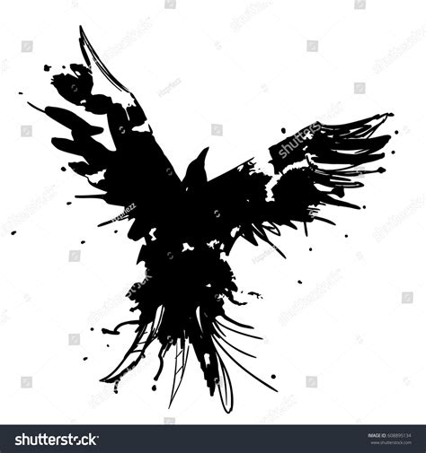 Ink Raven Splash 스톡 벡터 608895134 Shutterstock