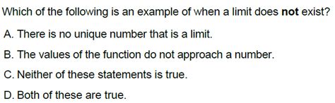 solved which of the following is an example of when a limit