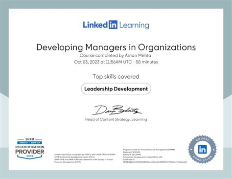 Aman Mehta On Linkedin Certificate Of Completion