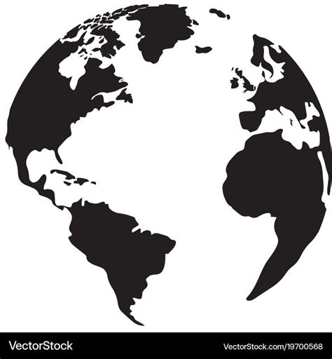 Silhouette Of A Globe Vector Image