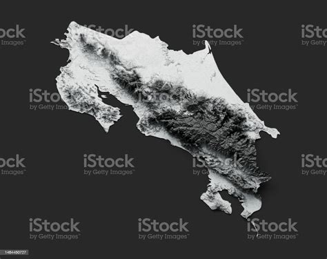 코스타리카 지도 코스타리카 국기 음영 릴리프 색상 높이 지도 흰색 배경 3d 그림 3차원 형태에 대한 스톡 사진 및 기타 이미지 3차원 형태 9월 강 Istock