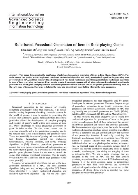pdf rule based procedural generation of item in role playing game