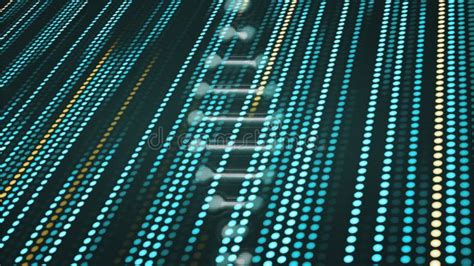 Dna Strand With Binary Coding Processing Scientific Data In Animation