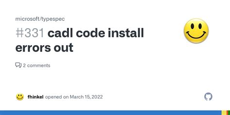 Cadl Code Install Errors Out · Issue 331 · Microsoft Typespec · Github