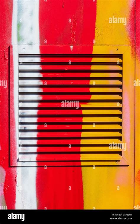Colorful Ventilation Slots On A Distribution Box For Electricity