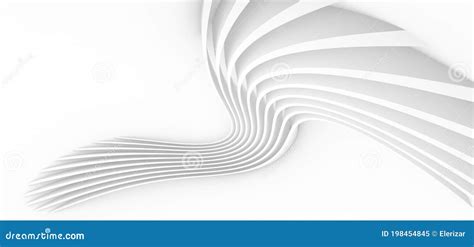 White Abstract Background Smooth White Lines With Shadow 3d Rendering Image Stock Illustration