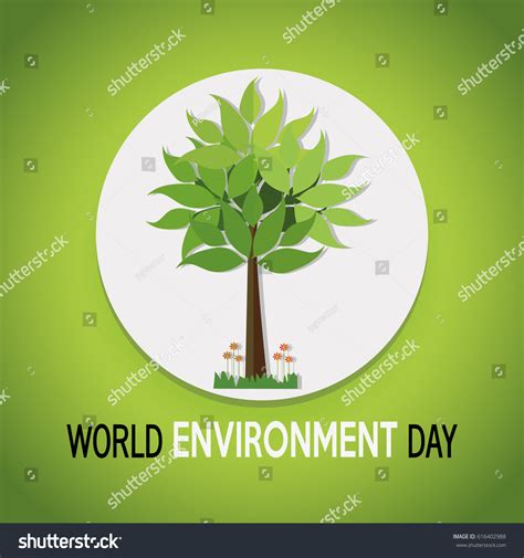 Vector World Environment Day Tree Over Stock Vector Royalty Free 616402988 Shutterstock