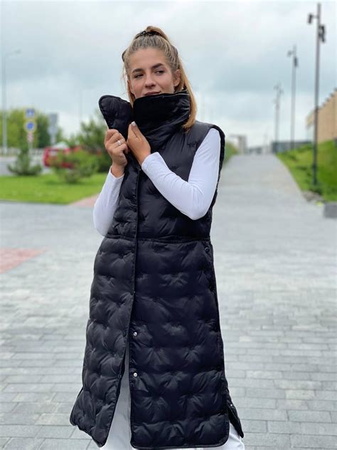 Купить Женская черная жилетка длинная безрукавка, цена 1700 ₴ — Prom.ua ...