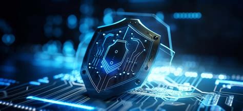 Premium Photo A Shield With A Lock Icon Is Displayed On A Circuit Board And Network Wireframe