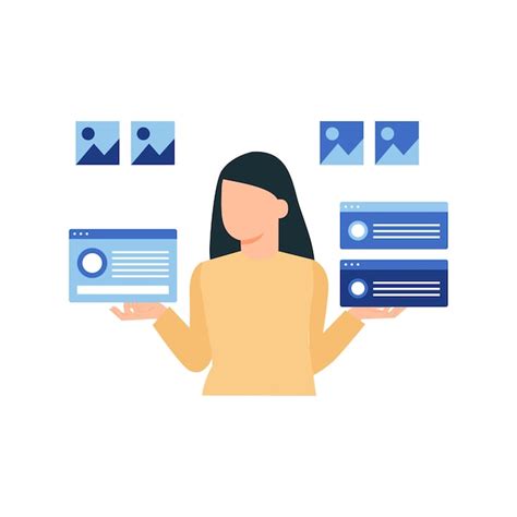 La Chica Está Programando El Sitio Web Vector Premium