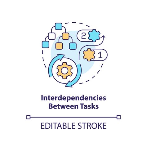 Interdependencies Between Tasks Concept Icon Project Plan Includes Abstract Idea Thin Line