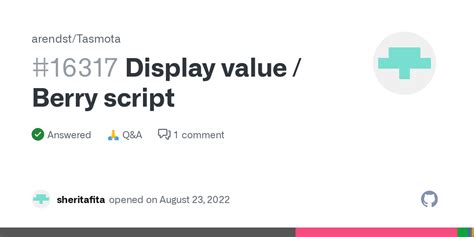 Display Value Berry Script · Arendst Tasmota · Discussion 16317 · Github