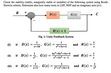 Solved Cheek The Stability Stable Marginally Stable Or