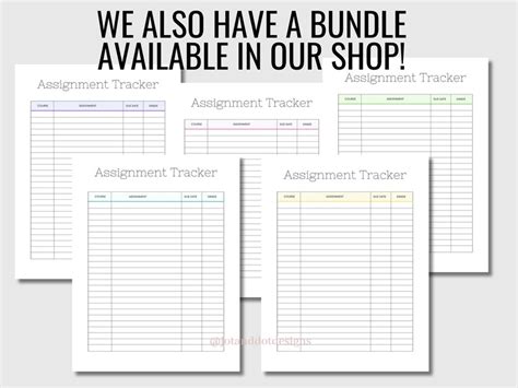 Pink Printable Assignment Tracker Homework Planner Weekly Grade Tracker Assignment Log Back To