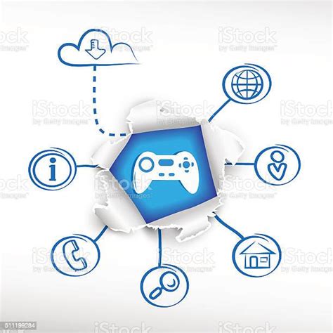 조이스틱 팻말 아이콘크기 및 스케치 다이어그램 낙서 벡터 Illustrati 0명에 대한 스톡 벡터 아트 및 기타 이미지 0