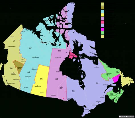Canada Time Zone Map Printable