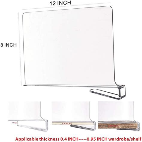 Badu Bg 1 бр Акрилни разделители на рафтове Разделител на рафтове за шкафове с дървени рафтове