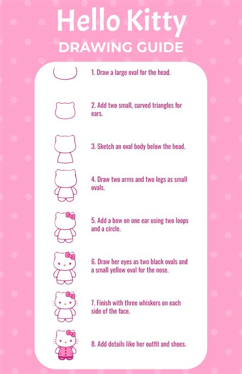 How To Draw Hello Kitty Face Printable Step By Step