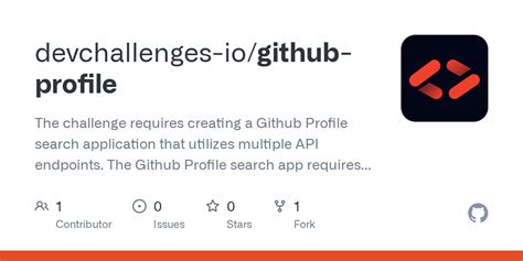 Github Devchallenges Iogithub Profile The Challenge Requires