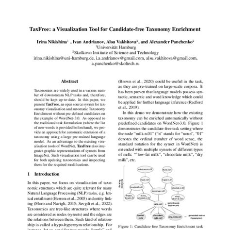 Taxfree A Visualization Tool For Candidate Free Taxonomy Enrichment Acl Anthology