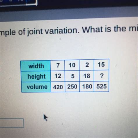 Joint Variation Example