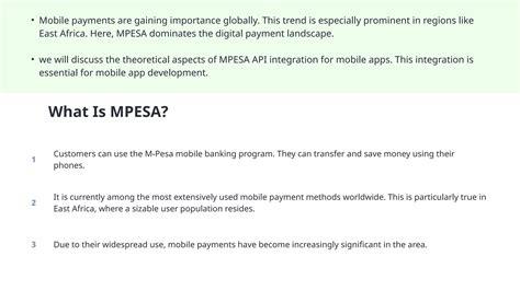 Steps For Integrate Mpesa Api In Mobile App Development Ppt