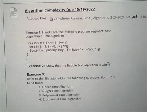 Solved Algorithm Complexity Due 10192022 Attached Files