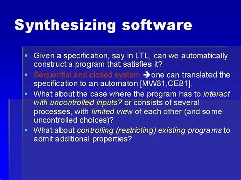Knowledge Based Synthesis Of Control For Distributed Systems