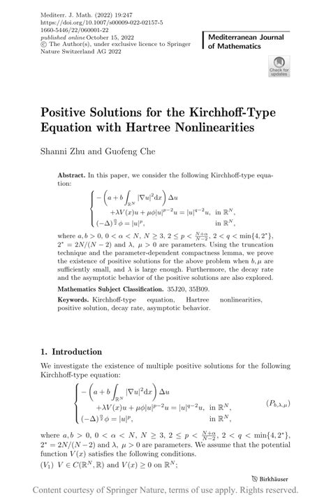 Positive Solutions For The Kirchhoff Type Equation With Hartree Nonlinearities Request Pdf