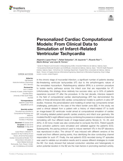Pdf Personalized Cardiac Computational Models From Clinical Data To