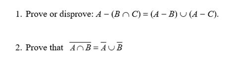 Solved 1 Prove Or Disprove A BC AB AC 2 Prove Chegg Com