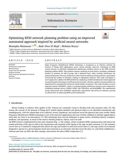 Optimising Rfid Network Planning Problem Using An Improved A2025