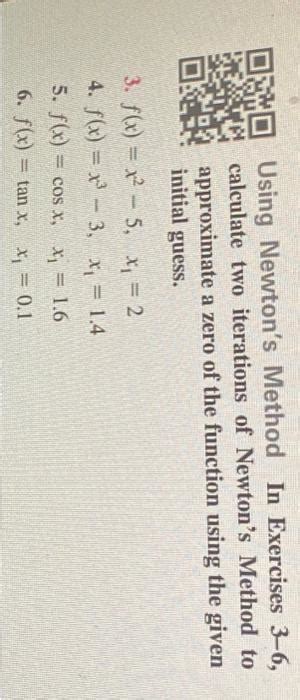 Solved Using Newtons Method In Exercises 3 6 Calculate Two