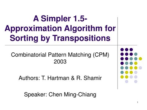 Ppt A Simpler 15 Approximation Algorithm For Sorting By