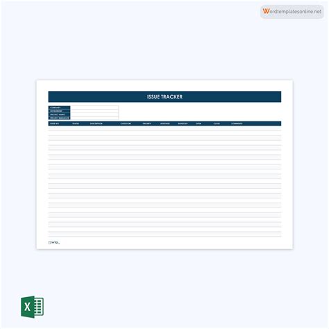 Issue Tracking Spreadsheet Template Excel