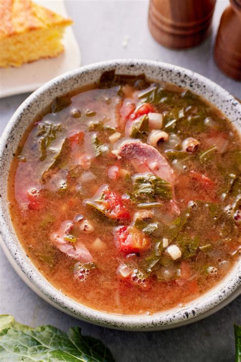Collard Greens Soup With Black Eyed Peas