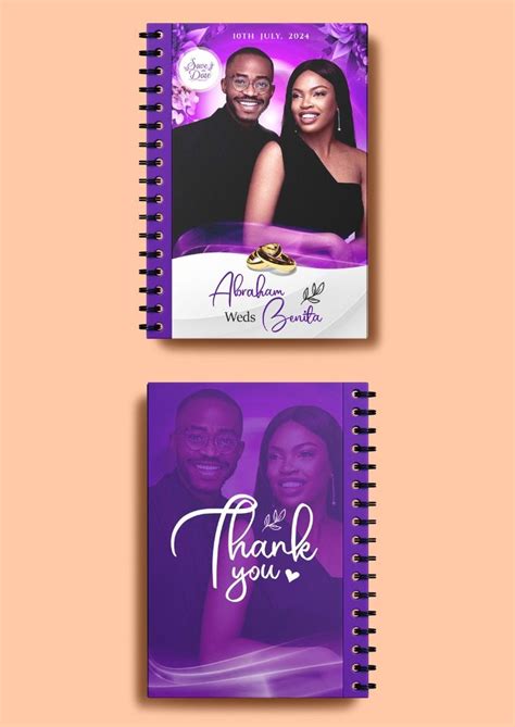 Wedding Jotter Back And Front Print Design Template Graphic Design Tutorials Learning