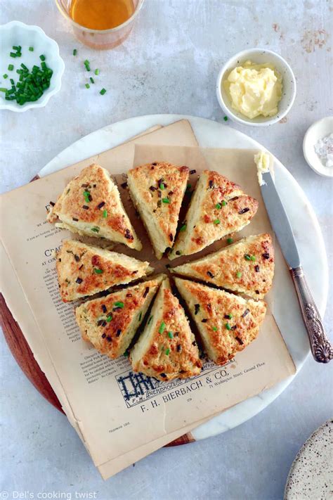 Herb Parmesan Scones One Bowl 30 Minutes Dels Cooking Twist