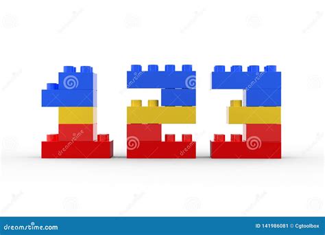 3d Render Of Toy Blocks Forming Cube With Number Stock Illustration Illustration Of Isolated