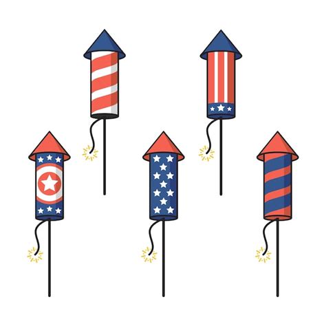 Premium Vector 4th Of July Fireworks Vector Set
